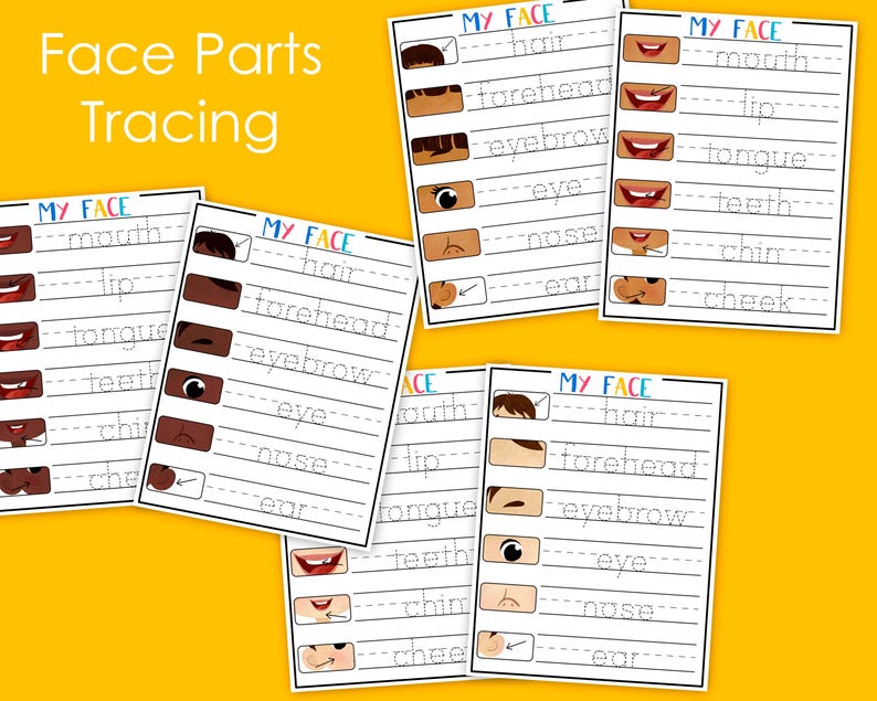 My Face Parts Printable Homeschool Activity for Kids | Toddler Science ...