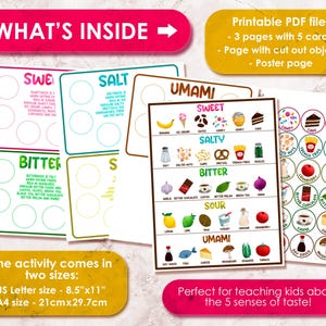 5 Senses of Taste Sorting Activity | Homeschool Printable Worksheet ...