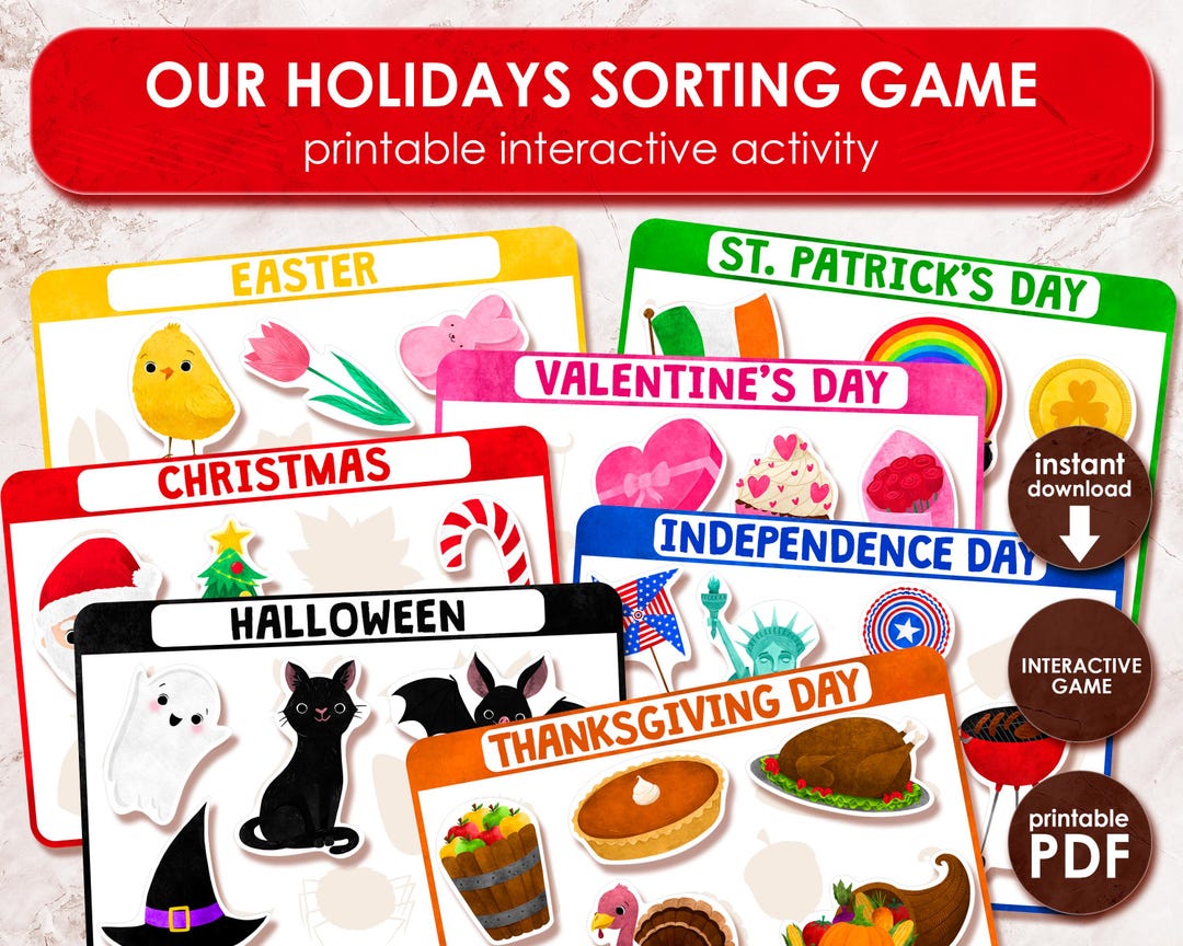 Holiday Sorting Printable Activity | Homeschool Sorting Busy Book ...