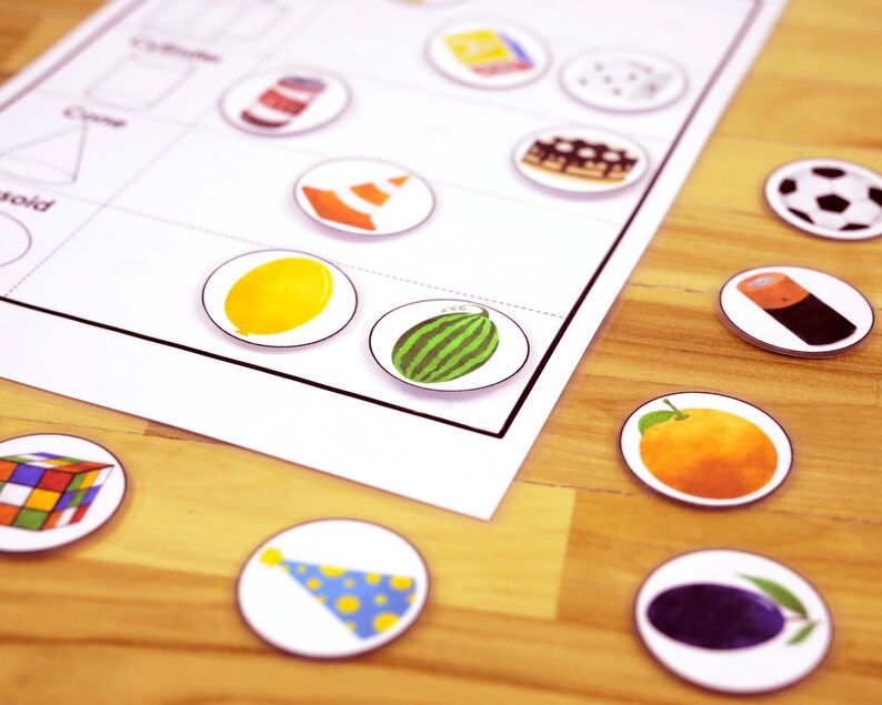 3D Shapes Sorting Activity | Preschool Printables for Kids | Learning ...