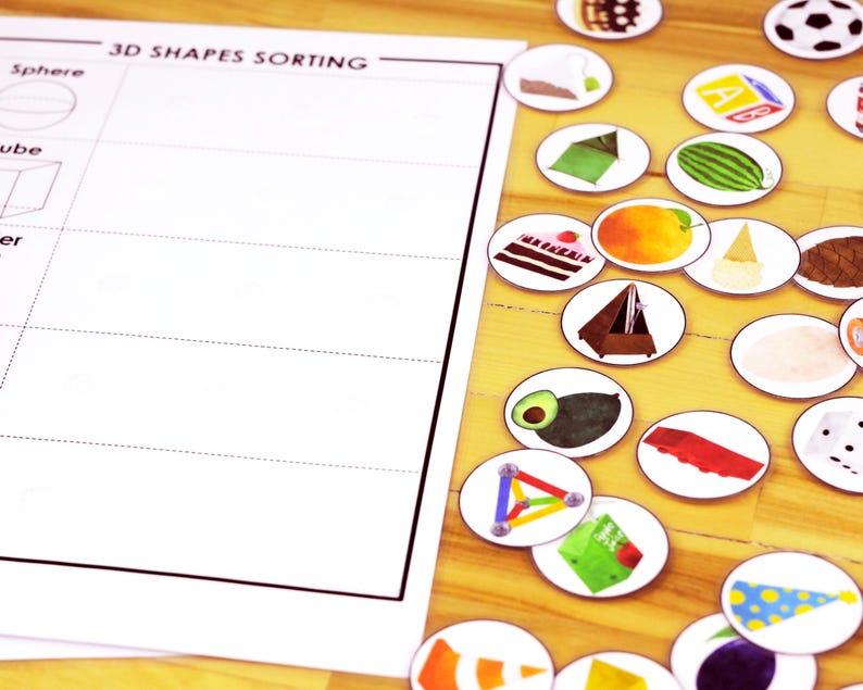 3D Shapes Sorting Activity | Preschool Printables for Kids | Learning ...
