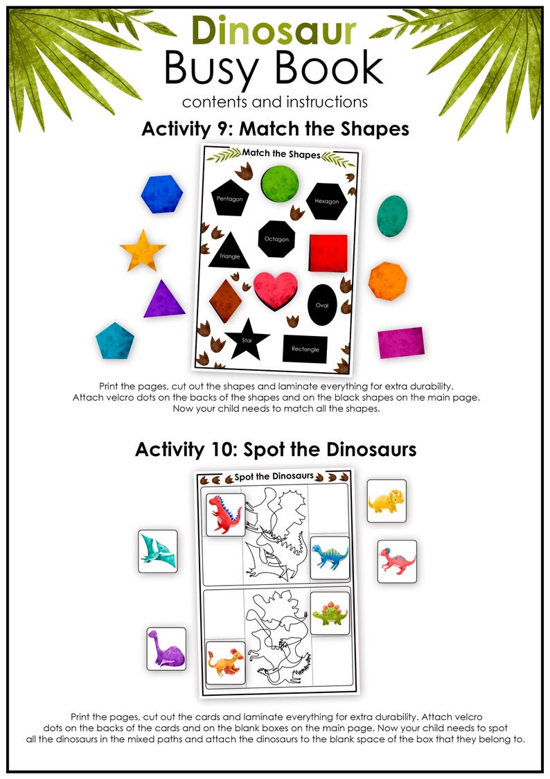 Dinosaur Busy Book | Printable Preschool Activities | Homeschool ...