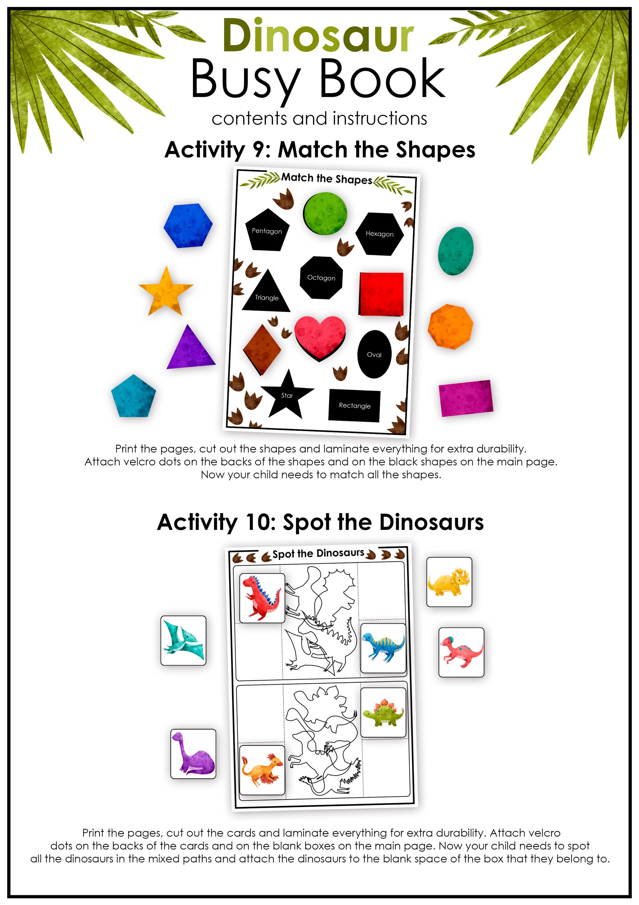 Dinosaur Busy Book | Printable Preschool Activities | Homeschool ...