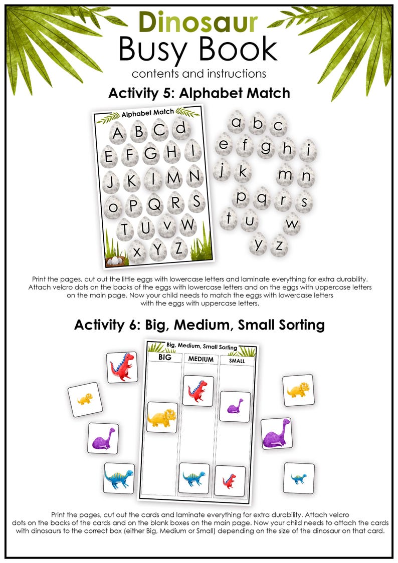 Dinosaur Busy Book | Printable Preschool Activities | Homeschool ...