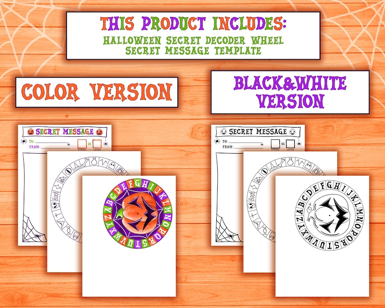 Halloween Secret Decoder Wheel | Escape Room Puzzles | Cipher Wheel ...