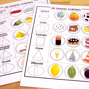 3D Shapes Sorting Activity | Preschool Printables for Kids | Learning ...