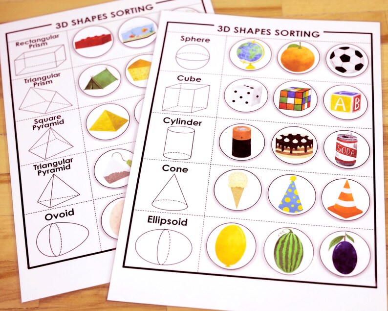 3D Shapes Sorting Activity | Preschool Printables for Kids | Learning ...