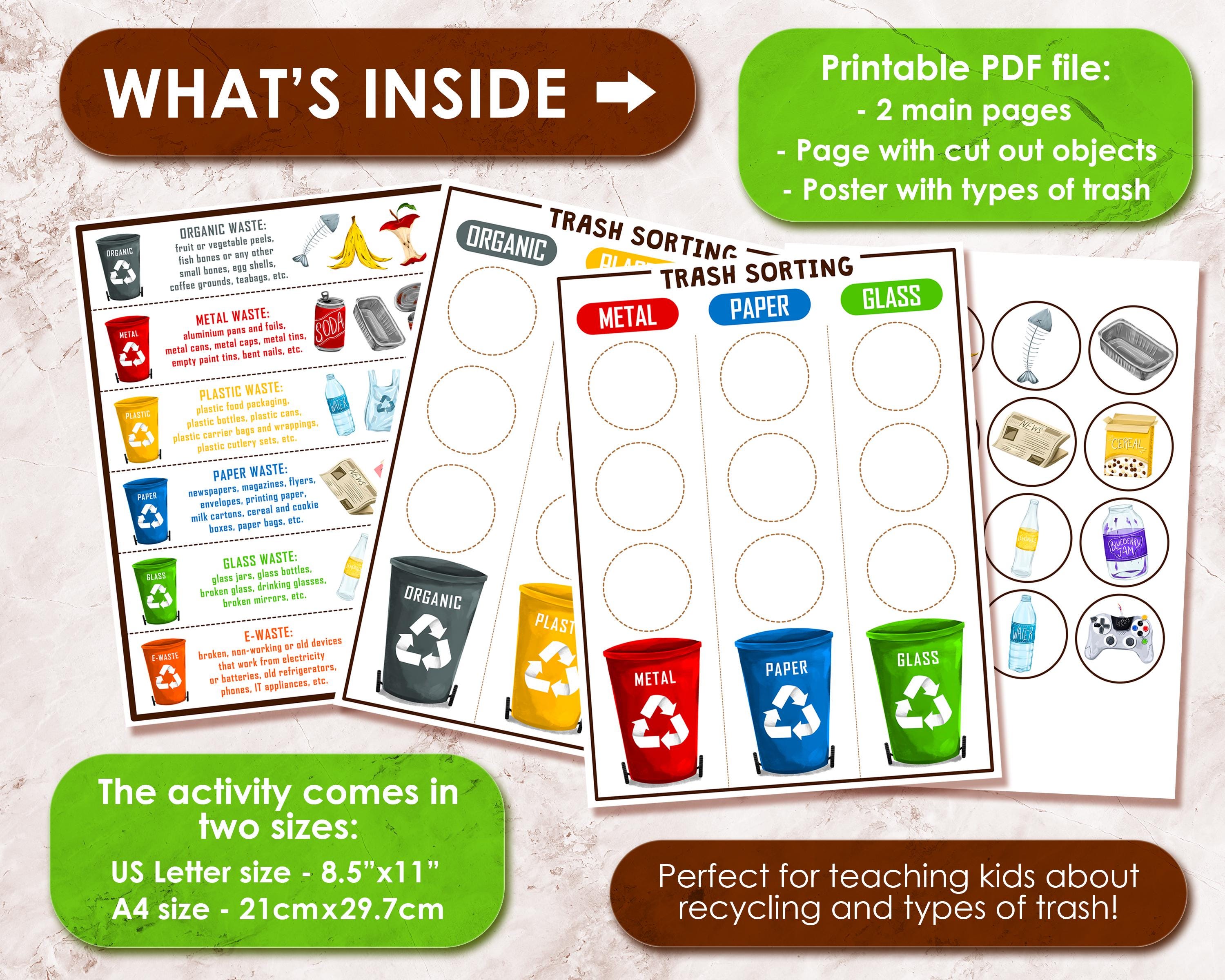 Trash Sorting Printable Worksheet Green Day Reduce Reuse Recycle ...
