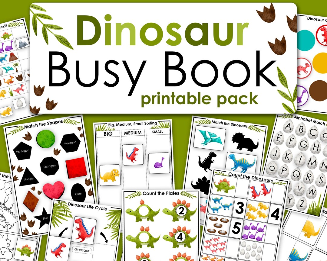 Dinosaur Busy Book | Printable Preschool Activities | Homeschool ...