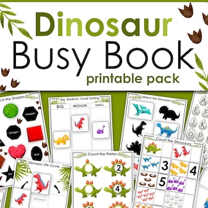 Dinosaur Busy Book | Printable Preschool Activities | Homeschool ...