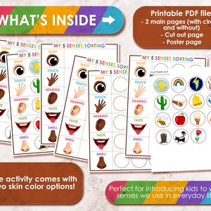 My 5 Senses Sorting Game | Printable Preschool Learning Folder ...