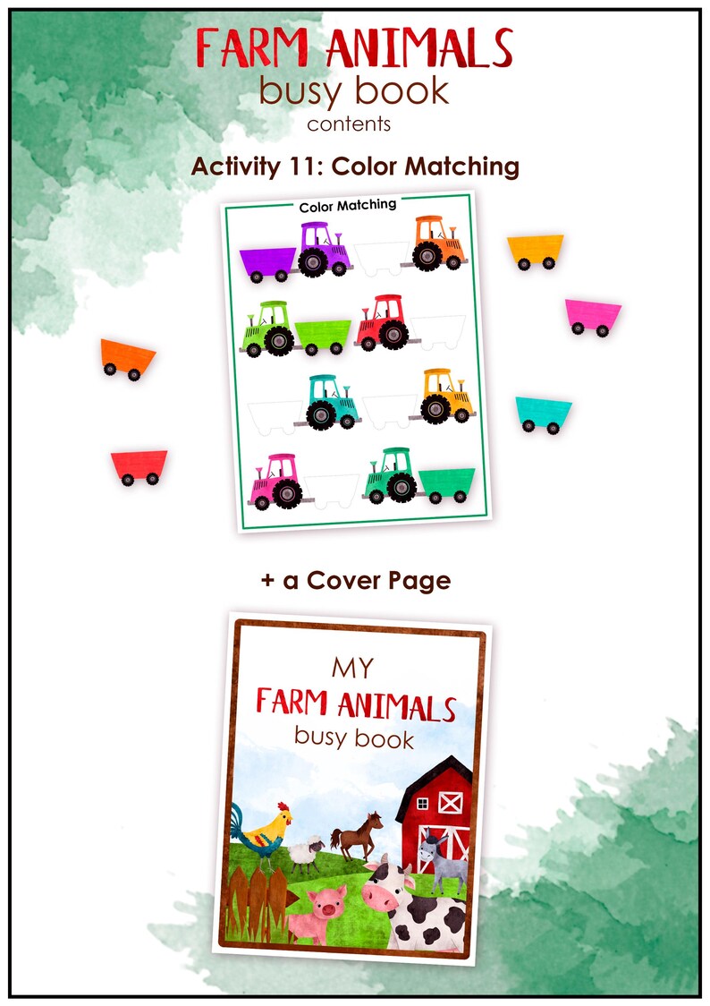 Farm Animals Busy Book | Printable Kindergarten Binder for Toddlers ...