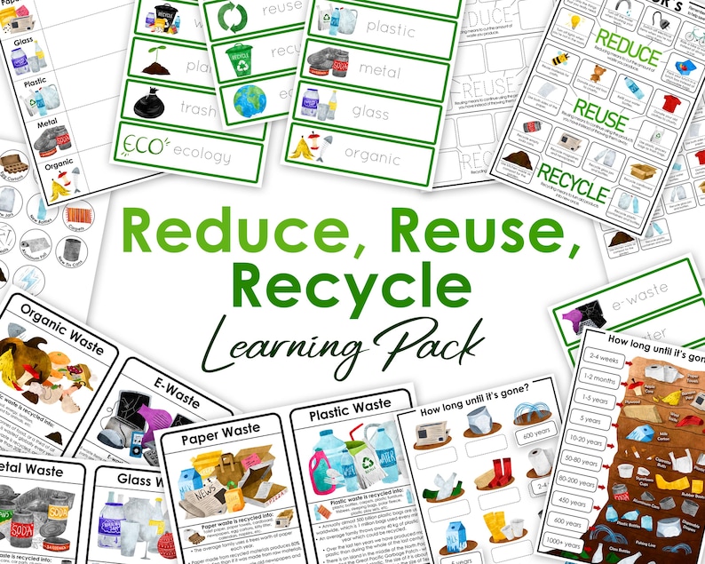 Reduce Reuse Recycle Learning Pack | 3r's Rule | Educational Resources ...
