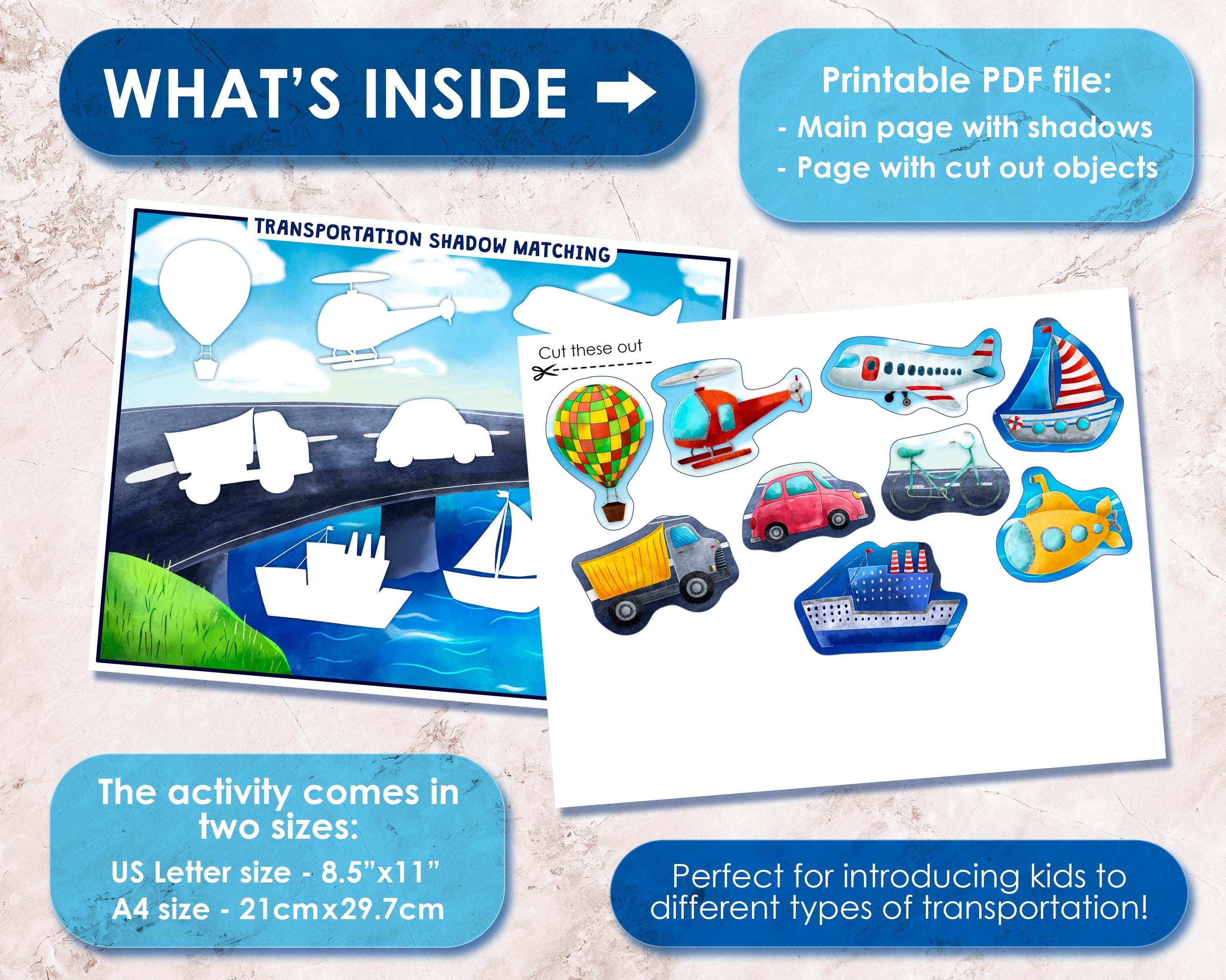 Land Air Water Transportation Sorting | Transportation Shadow Matching ...