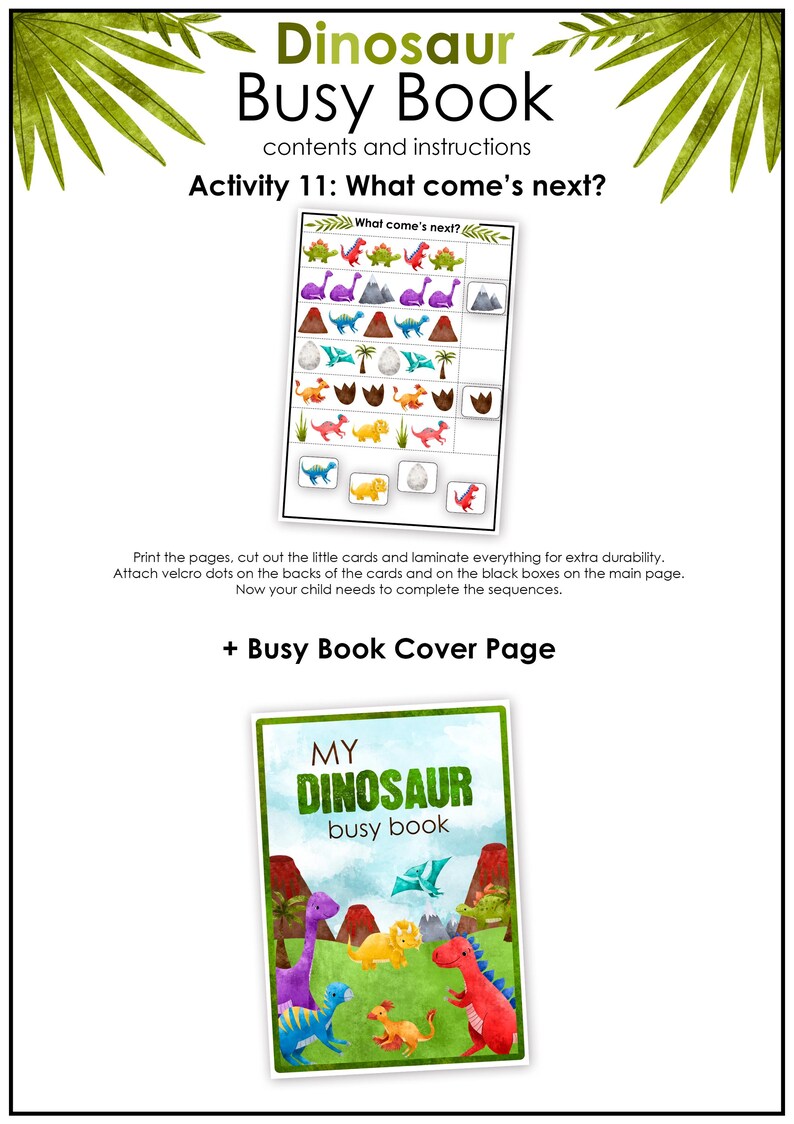 Dinosaur Busy Book | Printable Preschool Activities | Homeschool ...