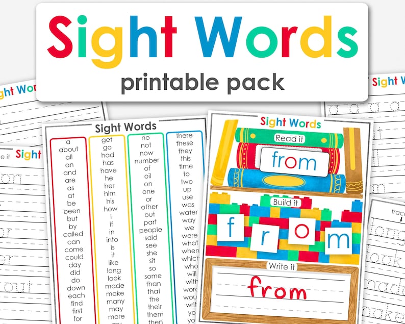 First 100 Sight Words Printable Activity for Kids | Homeschool Learning ...