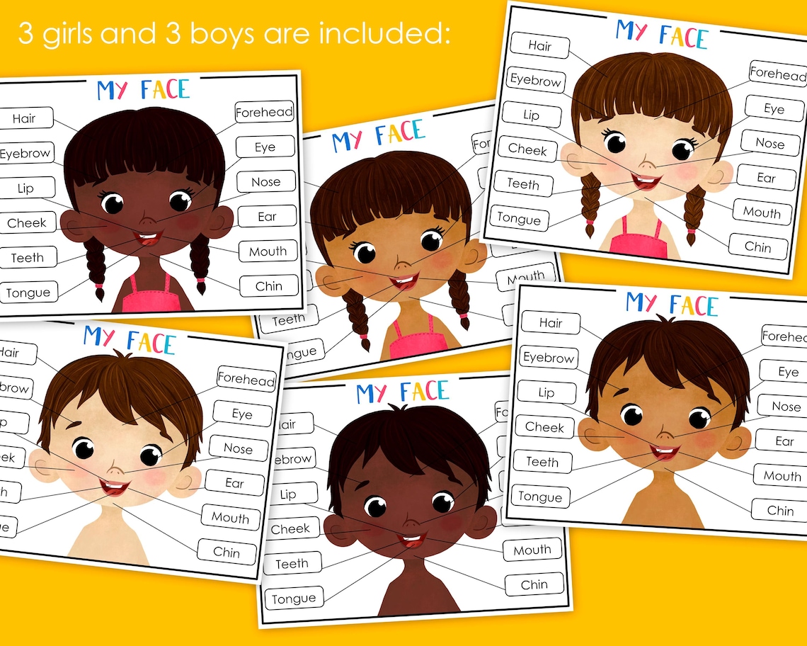 My Face Parts Printable Homeschool Activity for Kids | Toddler Science ...