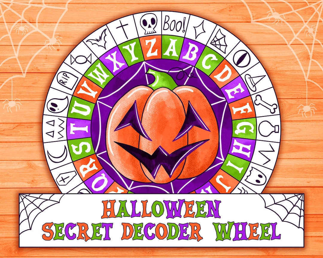 Halloween Secret Decoder Wheel | Escape Room Puzzles | Cipher Wheel ...