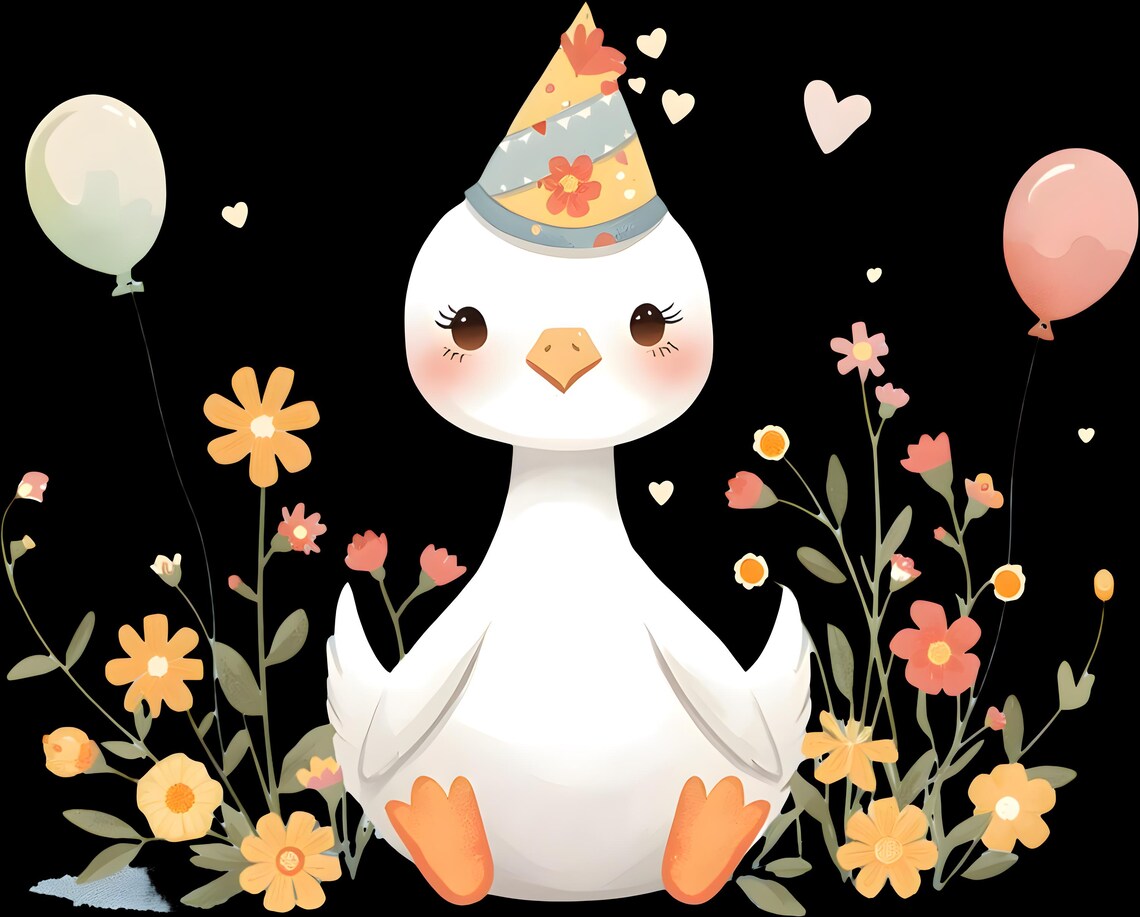 Birthday Goose Clipart: Party Animals PNG (digital Download) - Etsy