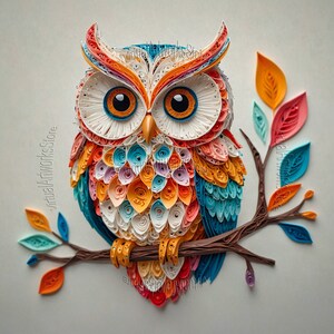 Cute Owl Clipart Paper Cut Art Quilling Colorful Owls Artwork Owl ...