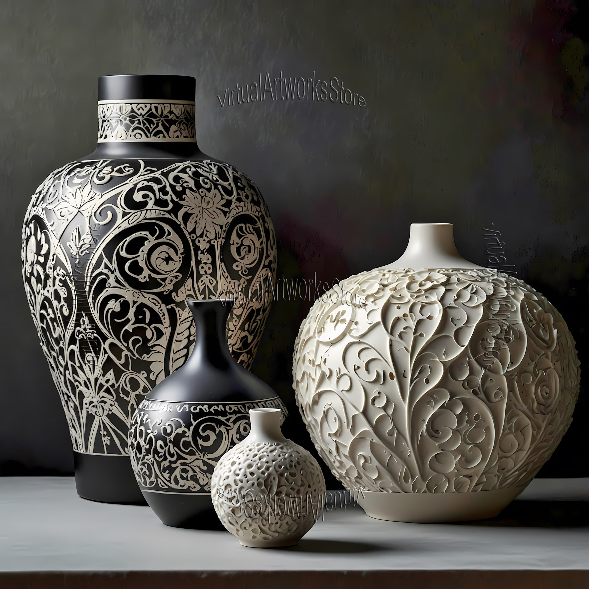 Modern Aesthetic Ceramic Still Life Pottery, Pottery Art Vessels ...