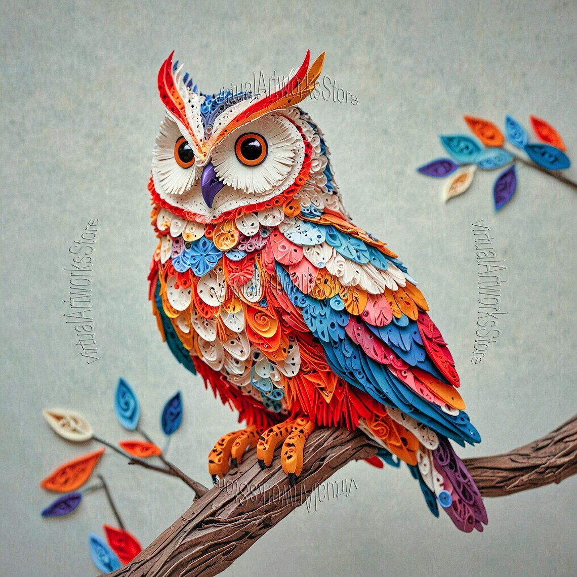 Cute Owl Clipart Paper Cut Art Quilling Colorful Owls Artwork Owl ...