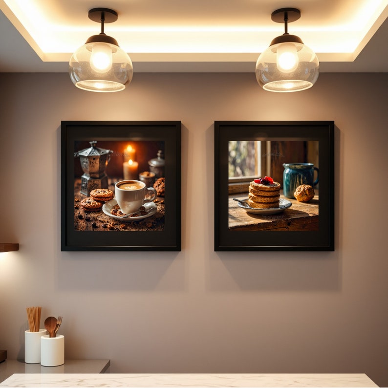 Breakfast Art Print, Coffee Printable, Coffee Bar Gallery Print Set ...