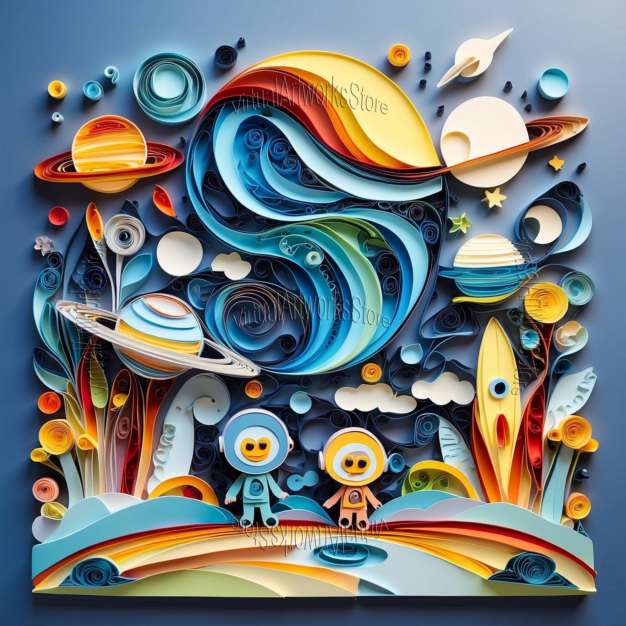 Solar Decoration Space Theme Printable Paper Cut Art Solar System ...