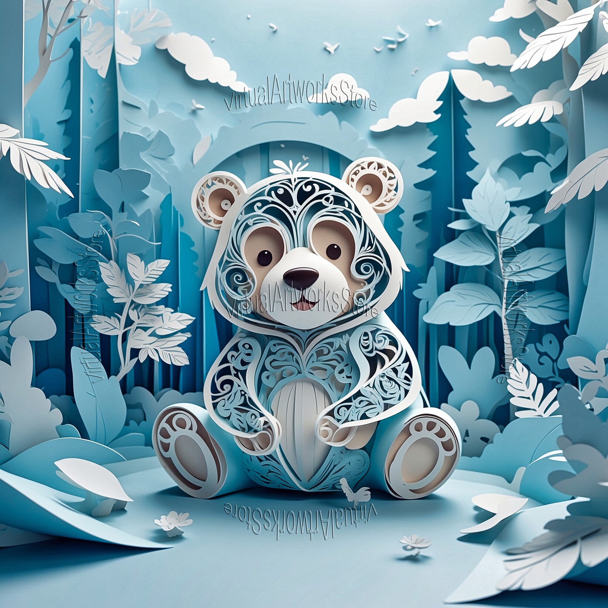 Nursery Decor Paper Cut Art 3D Nursery Wall Art, Baby Animal Prints ...