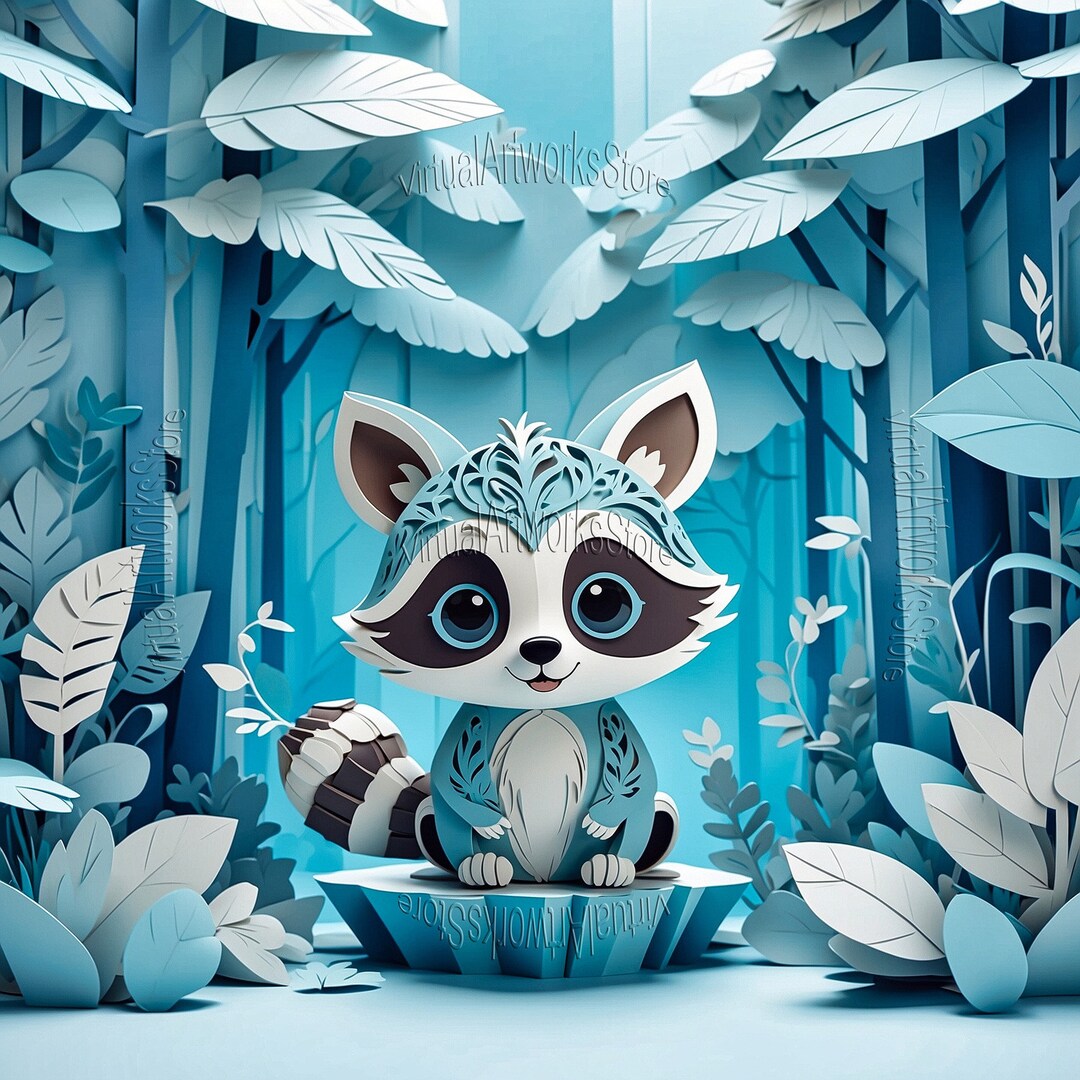 Nursery Decor Paper Cut Art 3D Nursery Wall Art, Baby Animal Prints ...