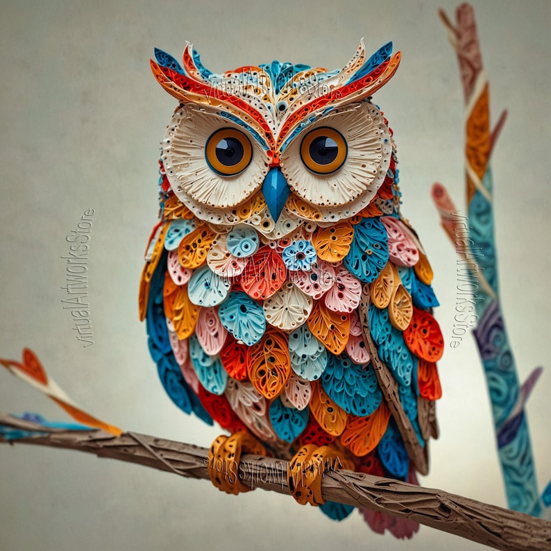 Cute Owl Clipart Paper Cut Art Quilling Colorful Owls Artwork Owl ...