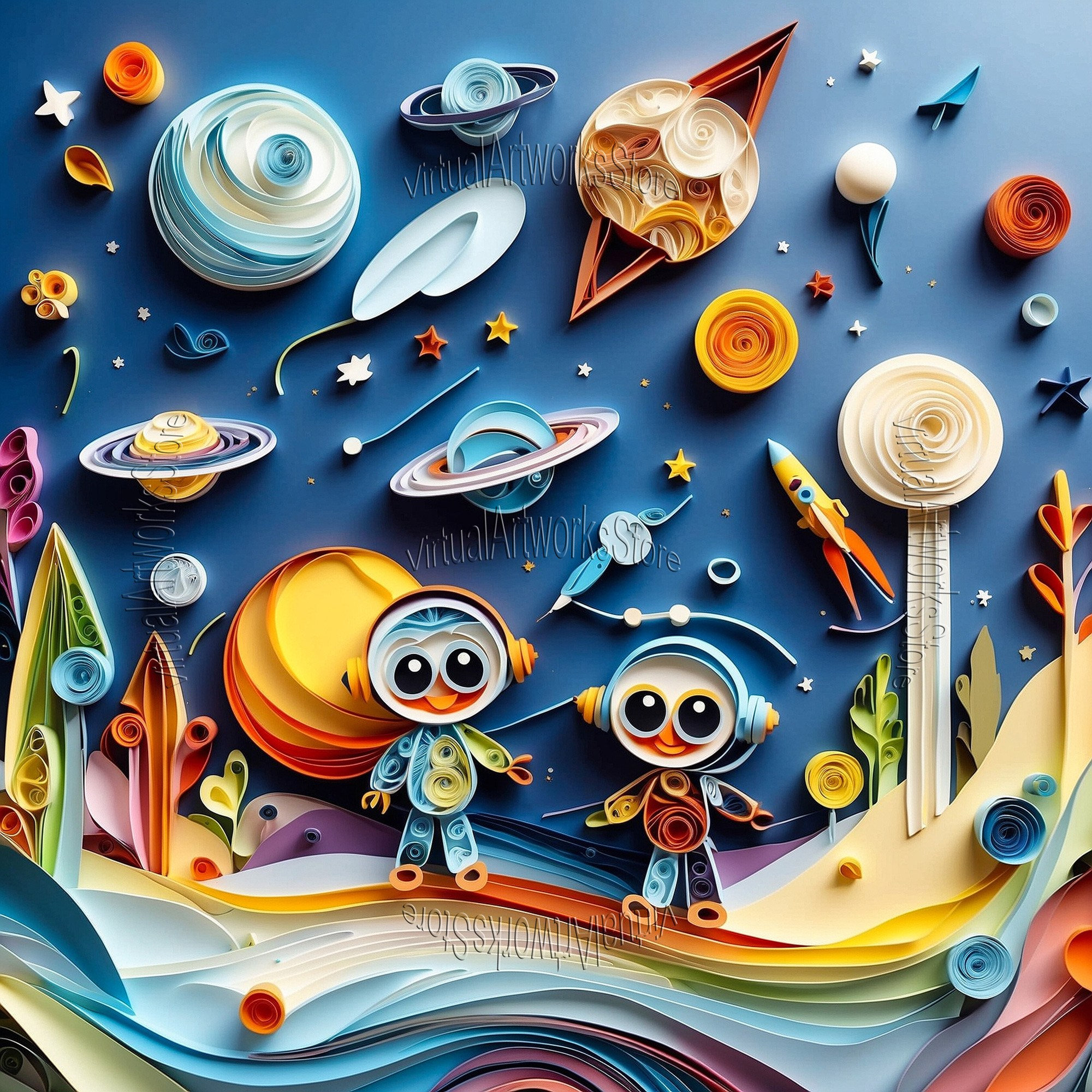 Solar Decoration Space Theme Printable Paper Cut Art Solar System ...