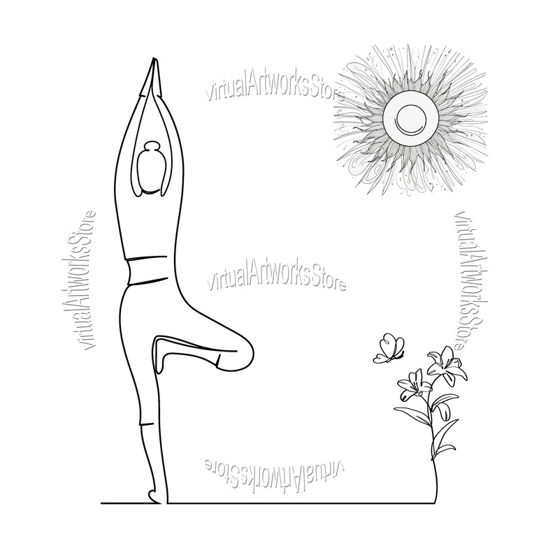 Yoga Poses Art Gallery, Asanas, Serenity Yoga Artwork, Printable Yoga ...