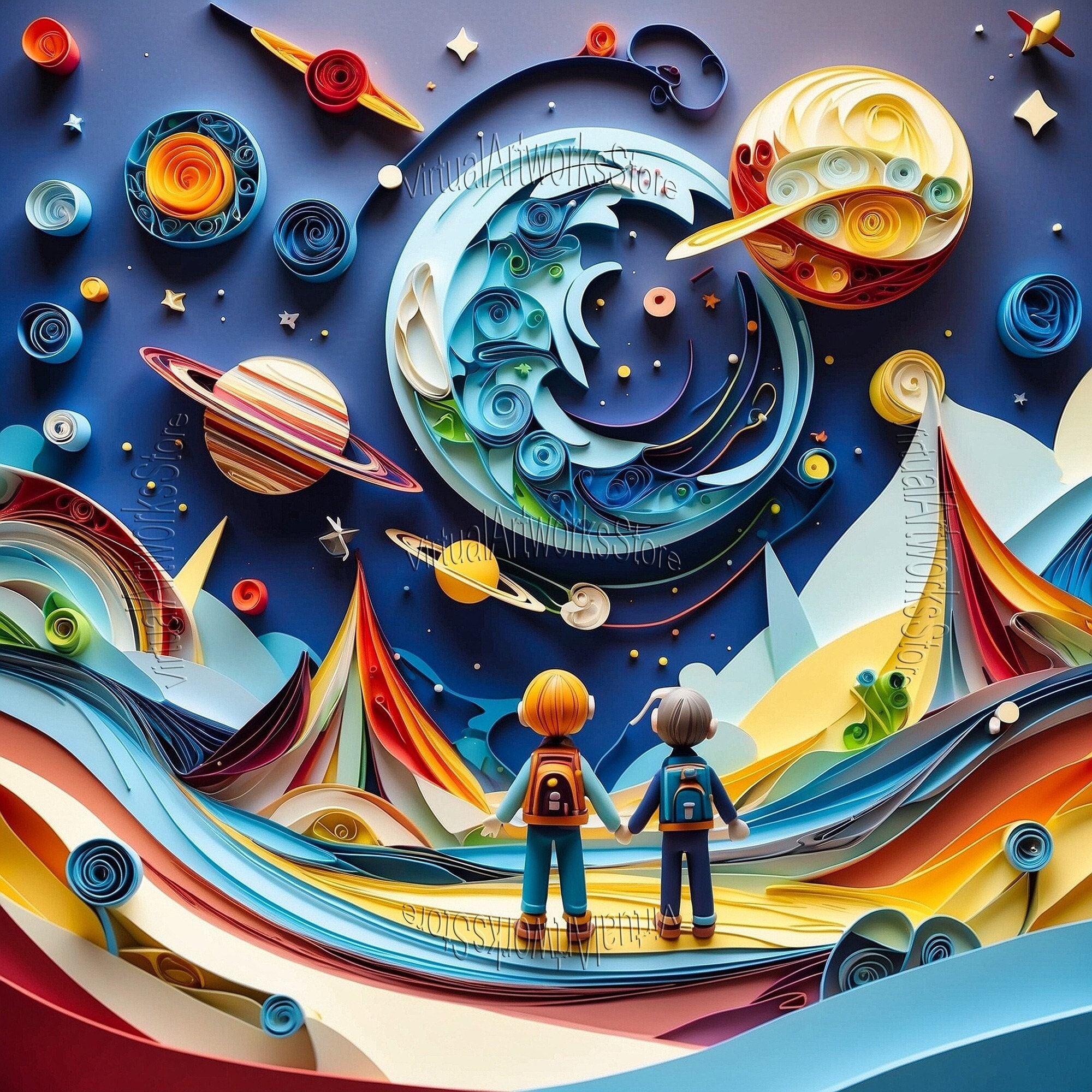 Solar Decoration Space Theme Printable Paper Cut Art Solar System ...