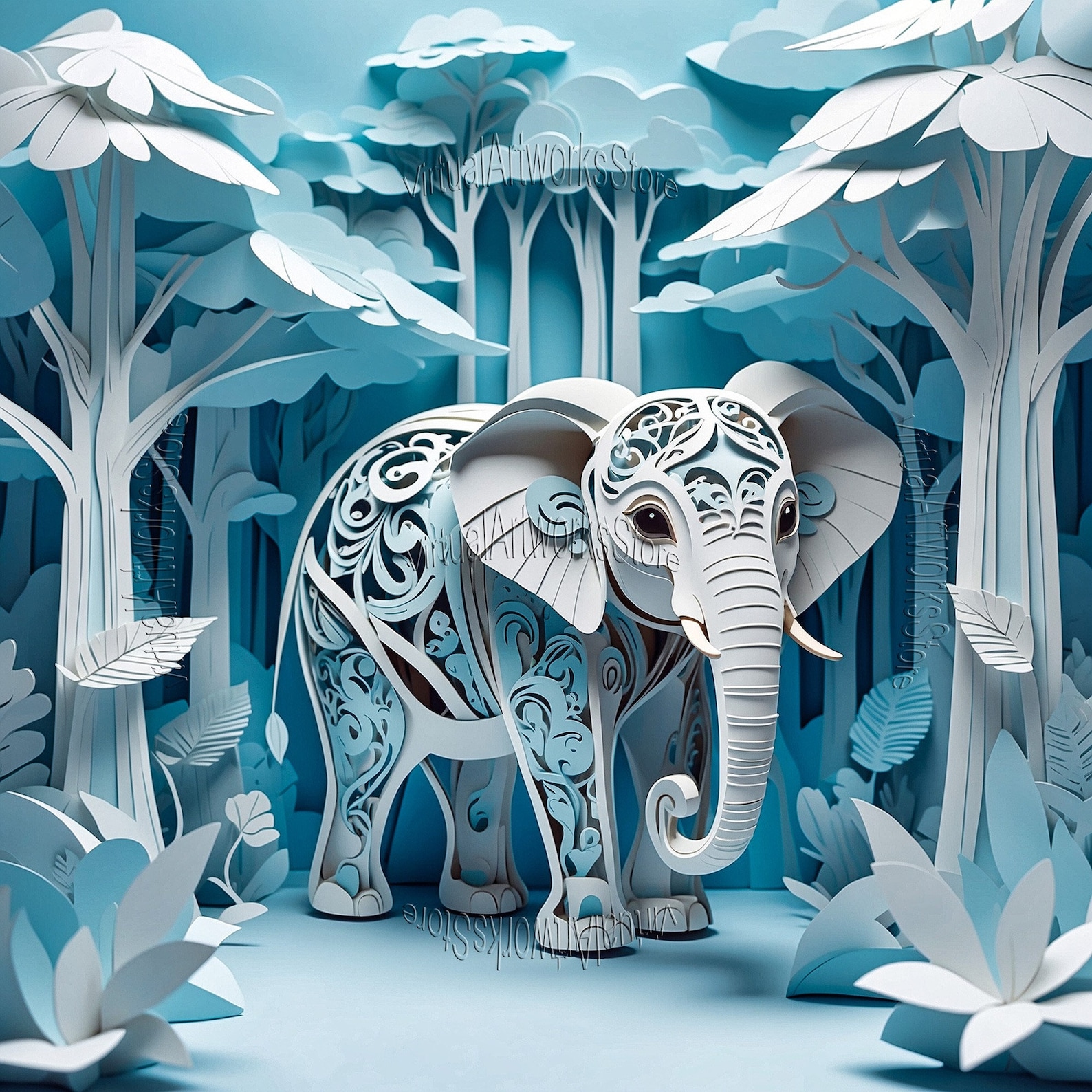 3D Paper Cut Baby Animals Nursery Print, Woodland Animal Wall Art ...