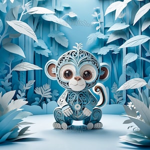 Nursery Decor Paper Cut Art 3D Nursery Wall Art, Baby Animal Prints ...