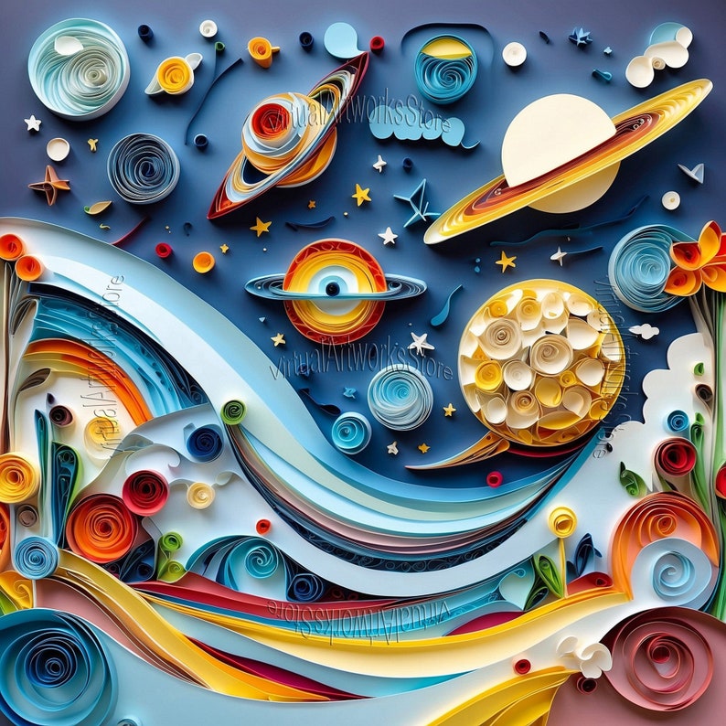 Solar Decoration Space Theme Printable Paper Cut Art Solar System ...