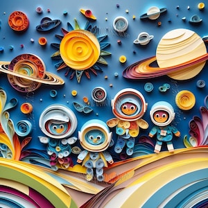 Solar Decoration Space Theme Printable Paper Cut Art Solar System ...