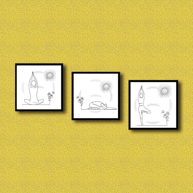 Yoga Poses Art Gallery, Asanas, Serenity Yoga Artwork, Printable Yoga ...