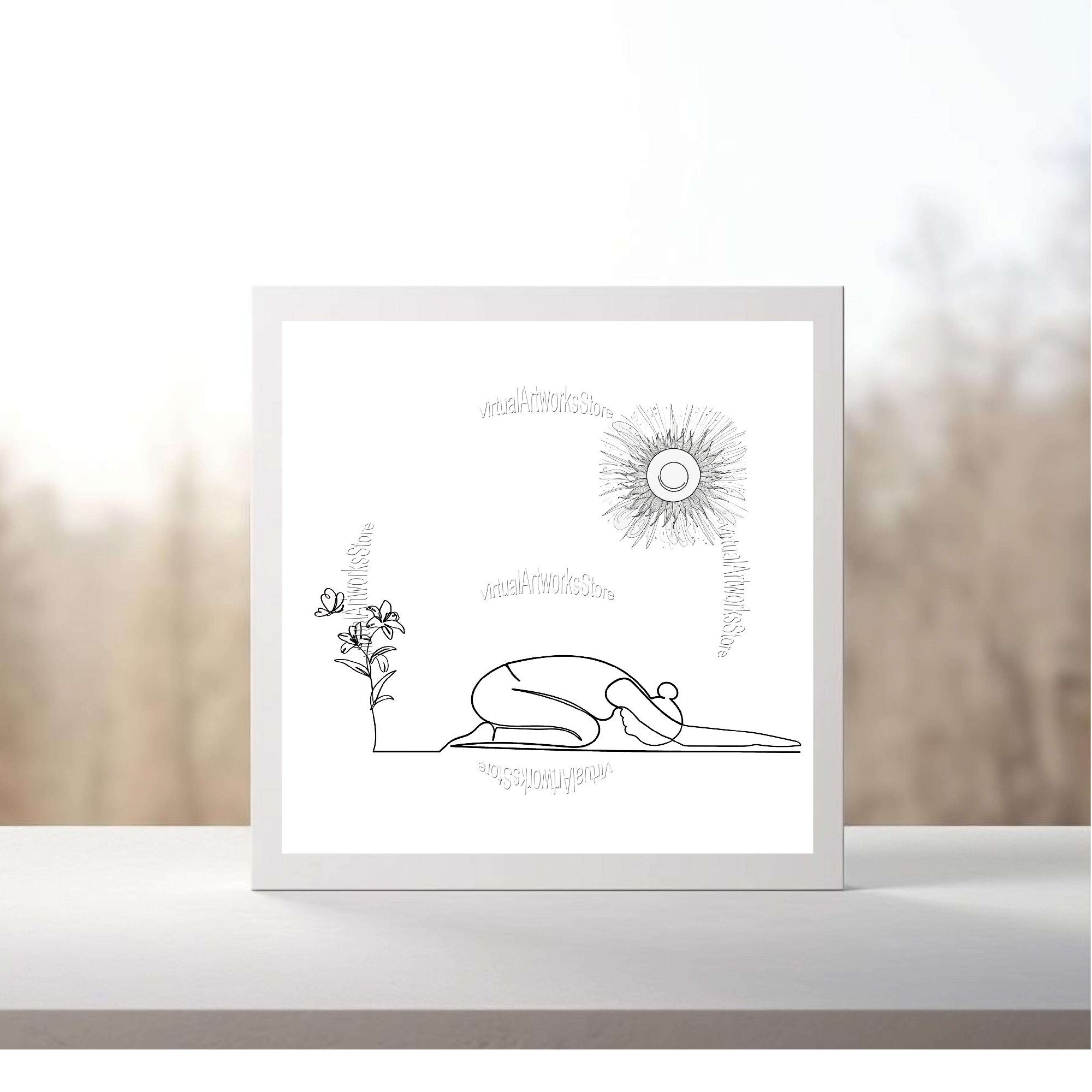 Yoga Poses Art Gallery, Asanas, Serenity Yoga Artwork, Printable Yoga ...