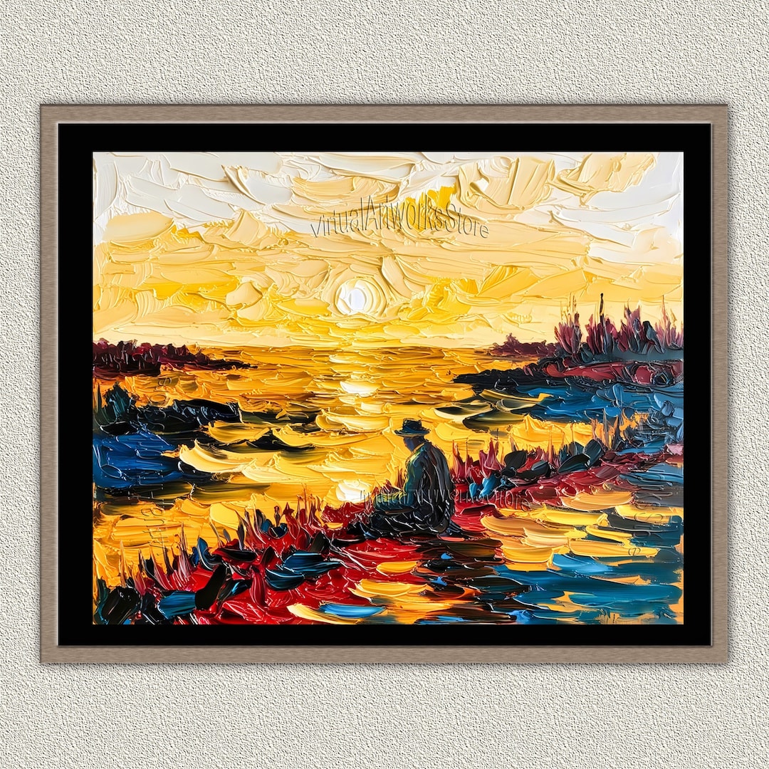 Tranquil Sunrise Reflection/abstract Art Sunrise Landscape Oil Painting ...