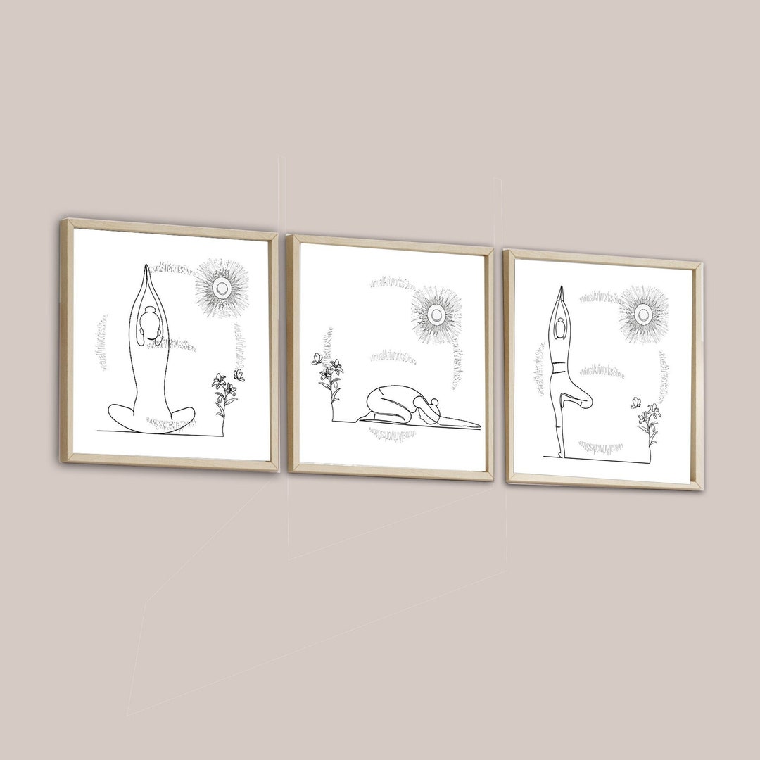 Yoga Poses Art Gallery, Asanas, Serenity Yoga Artwork, Printable Yoga ...