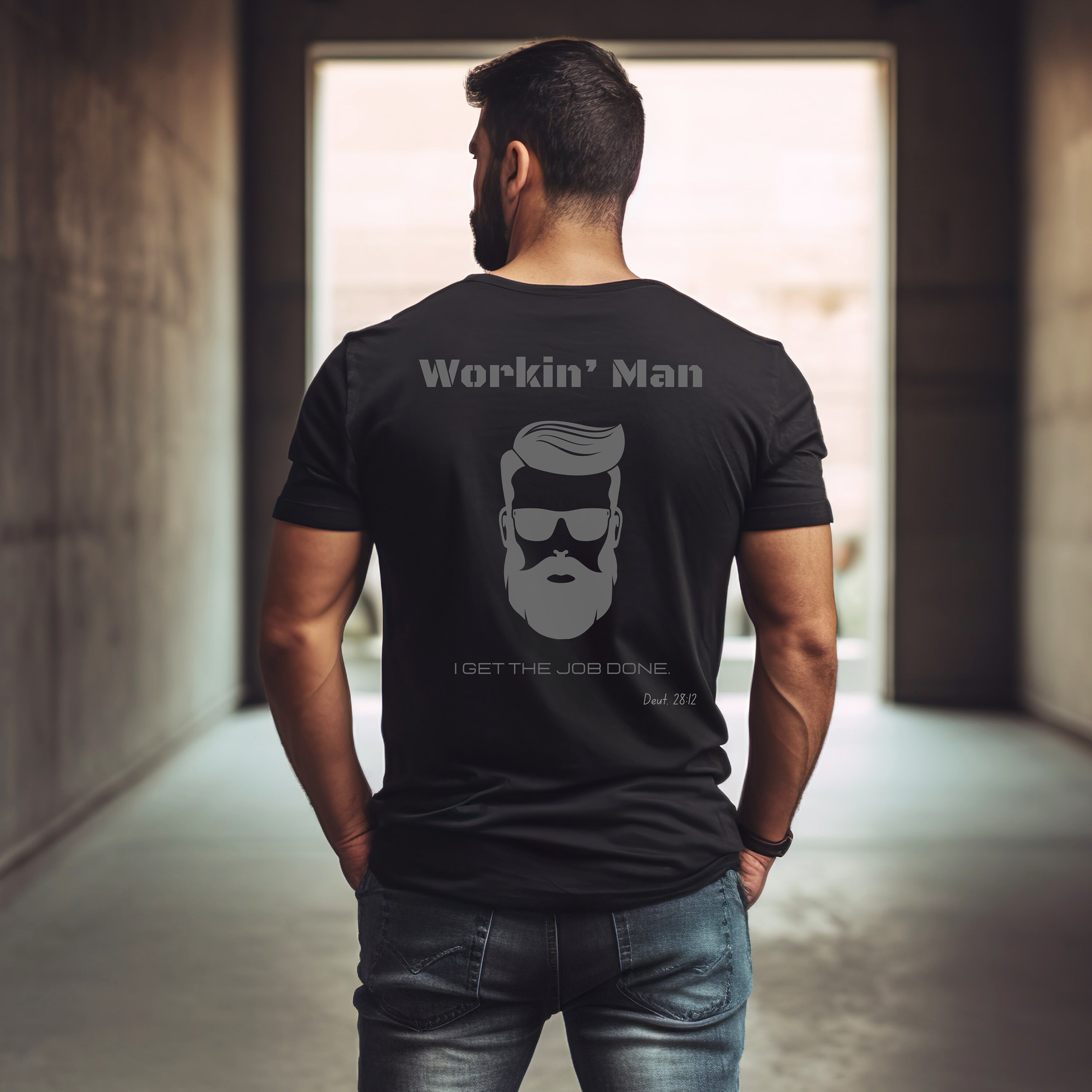 Workin' Man T-shirt, Christian Men's Clothing, Men Working Tee, Funny ...