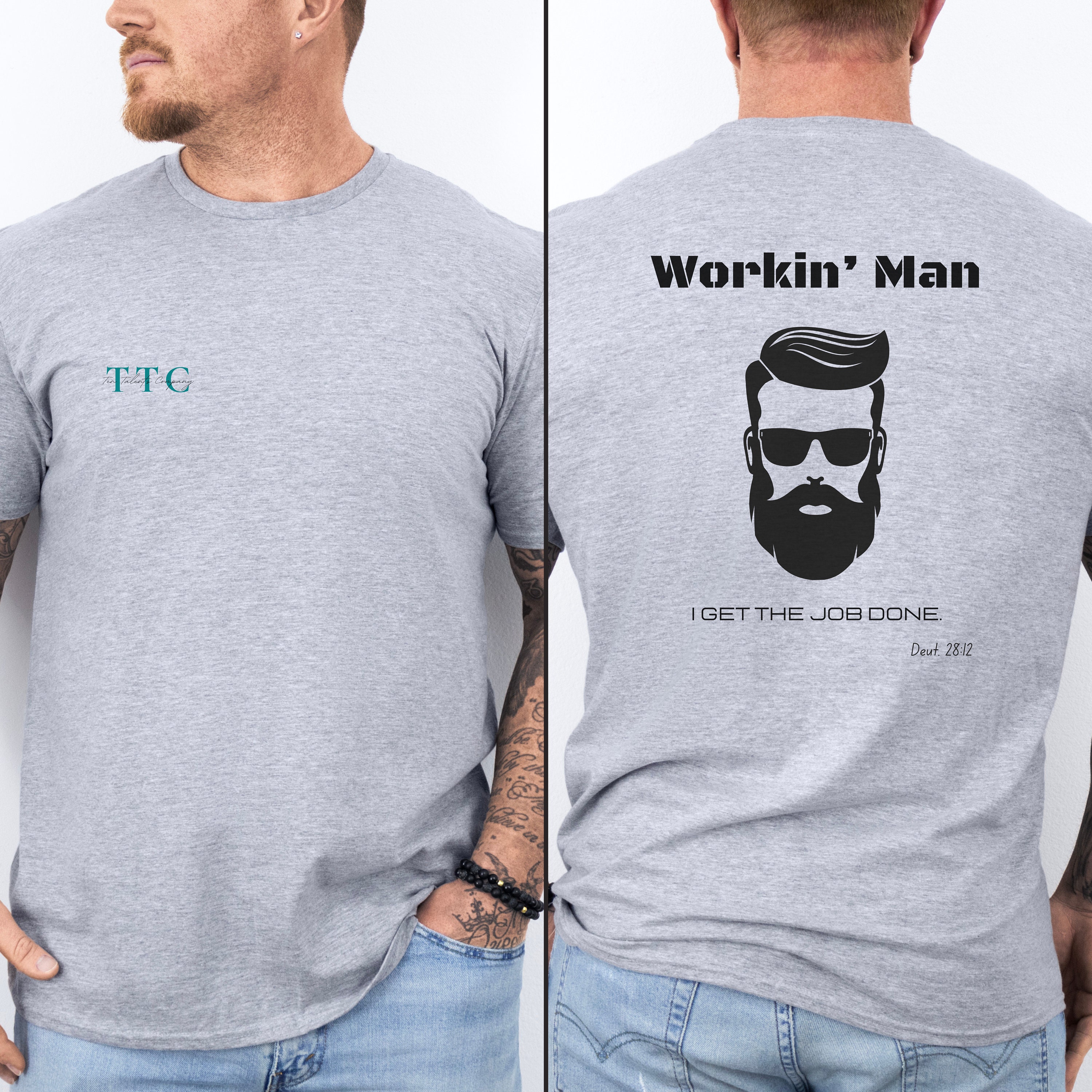 Workin' Man T-shirt, Christian Men's Clothing, Men Working Tee, Funny ...