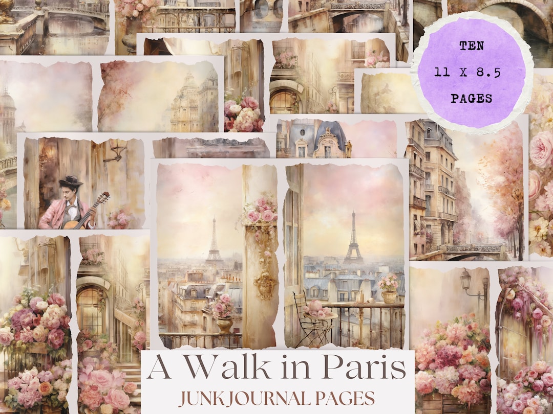 Coquette Junk Journal Kit Vintage Style Paris Journal Page Ephemera ...