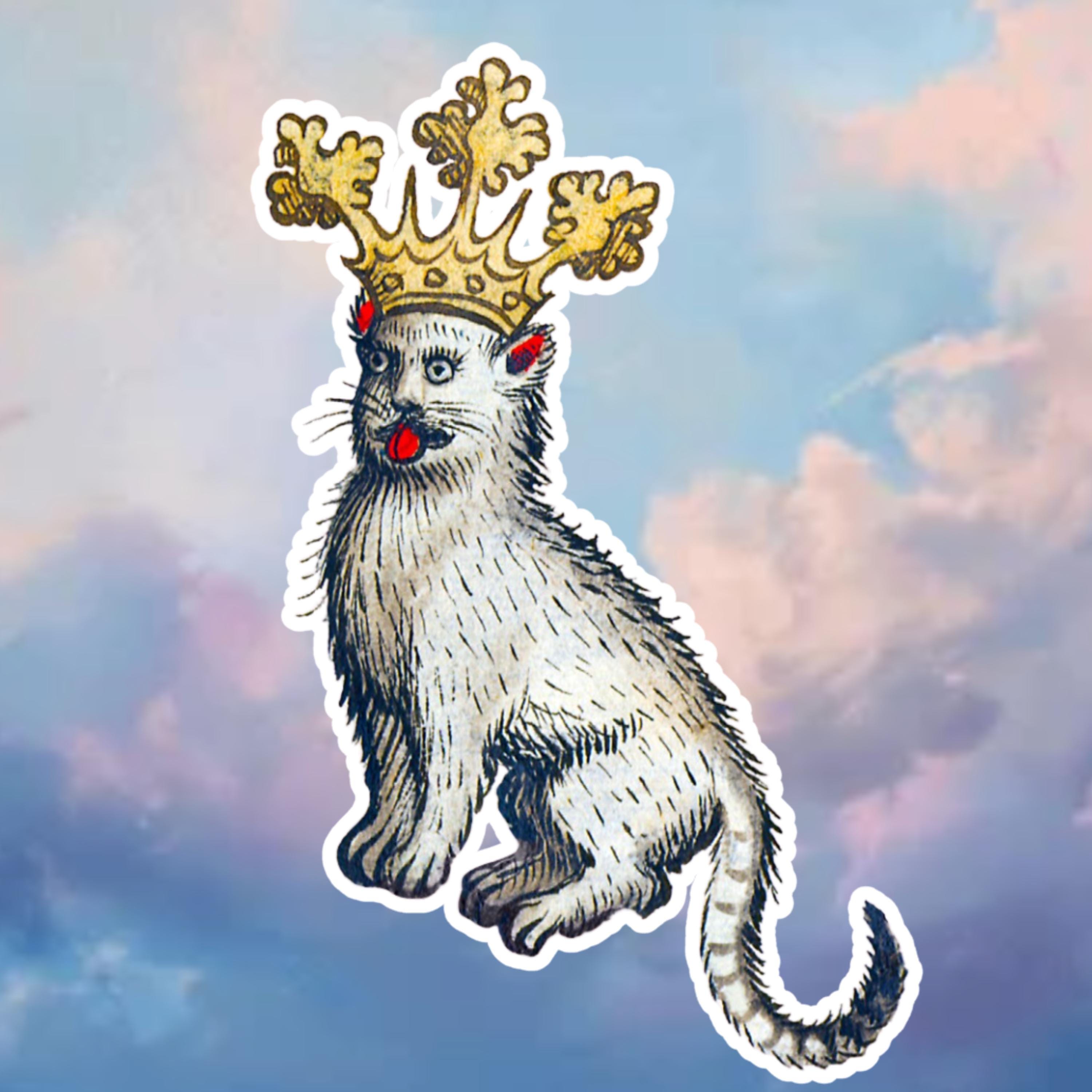 Noble Medieval Cat Sticker, Funny Medieval Meme Sticker for Laptop ...