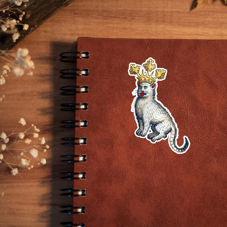 Noble Medieval Cat Sticker, Funny Medieval Meme Sticker for Laptop ...