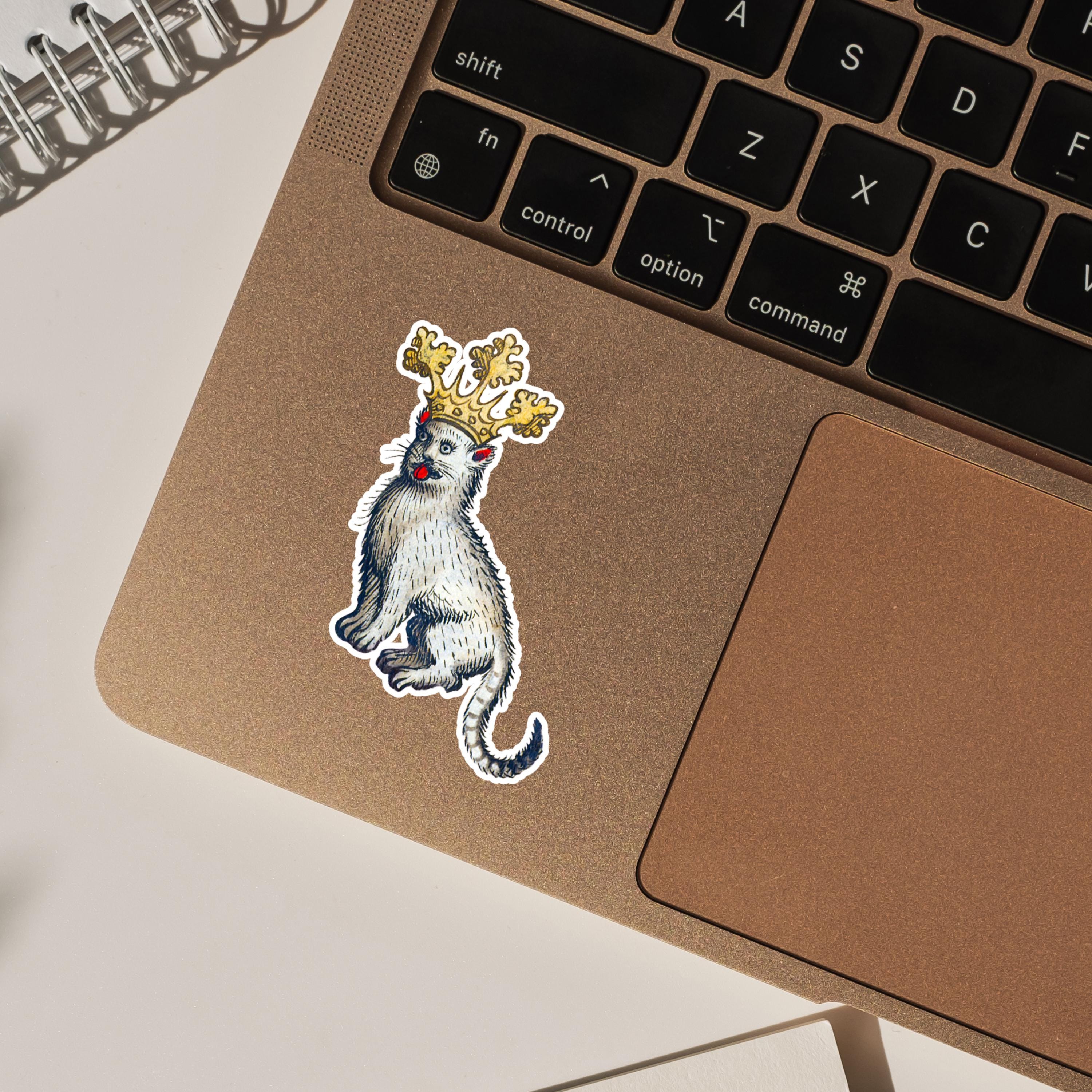 Noble Medieval Cat Sticker, Funny Medieval Meme Sticker for Laptop ...