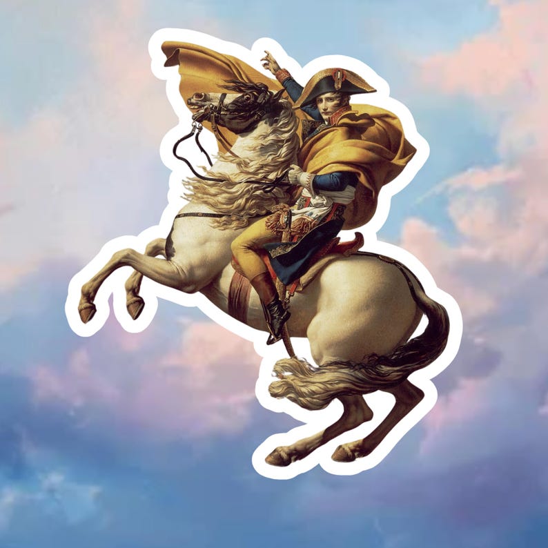 Napoleonic Sticker, Napoleon Crossing the Alps Sticker, Historical ...
