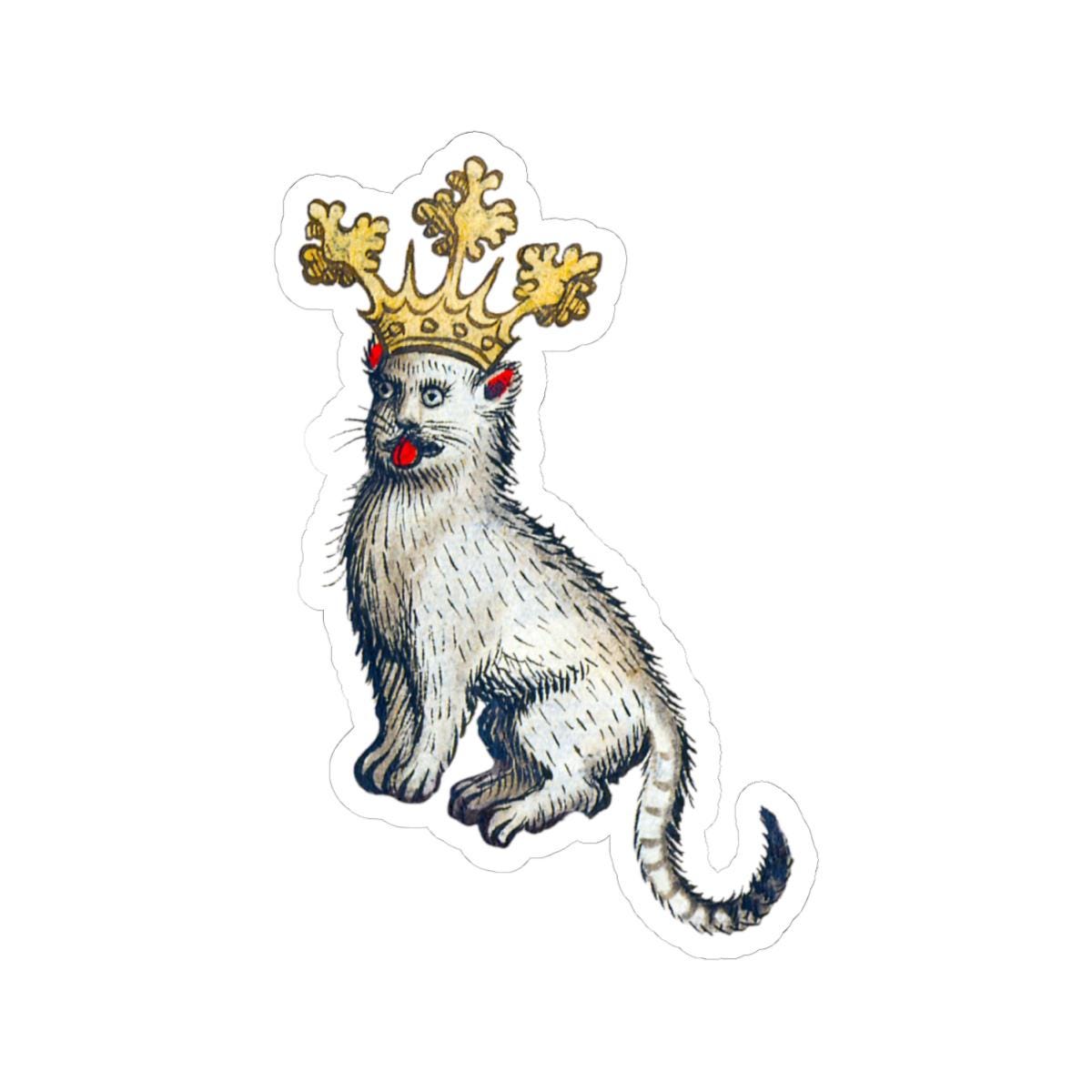 Noble Medieval Cat Sticker, Funny Medieval Meme Sticker for Laptop ...